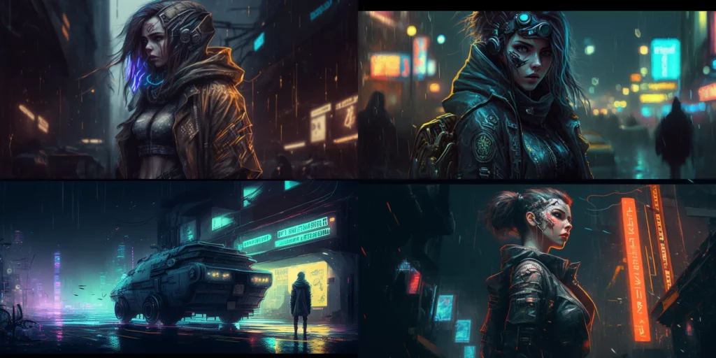 Prompt Ultra-detailed cyberpunk-style night shot | Download Script for ...