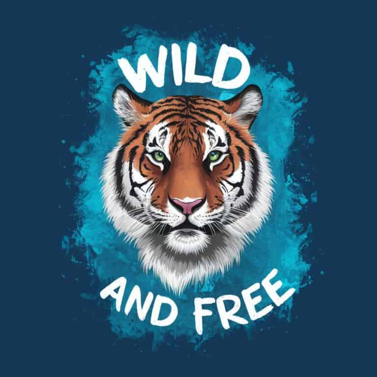 Prompt 2d cartoon illustrated tiger said "Wild and free" | Download ...