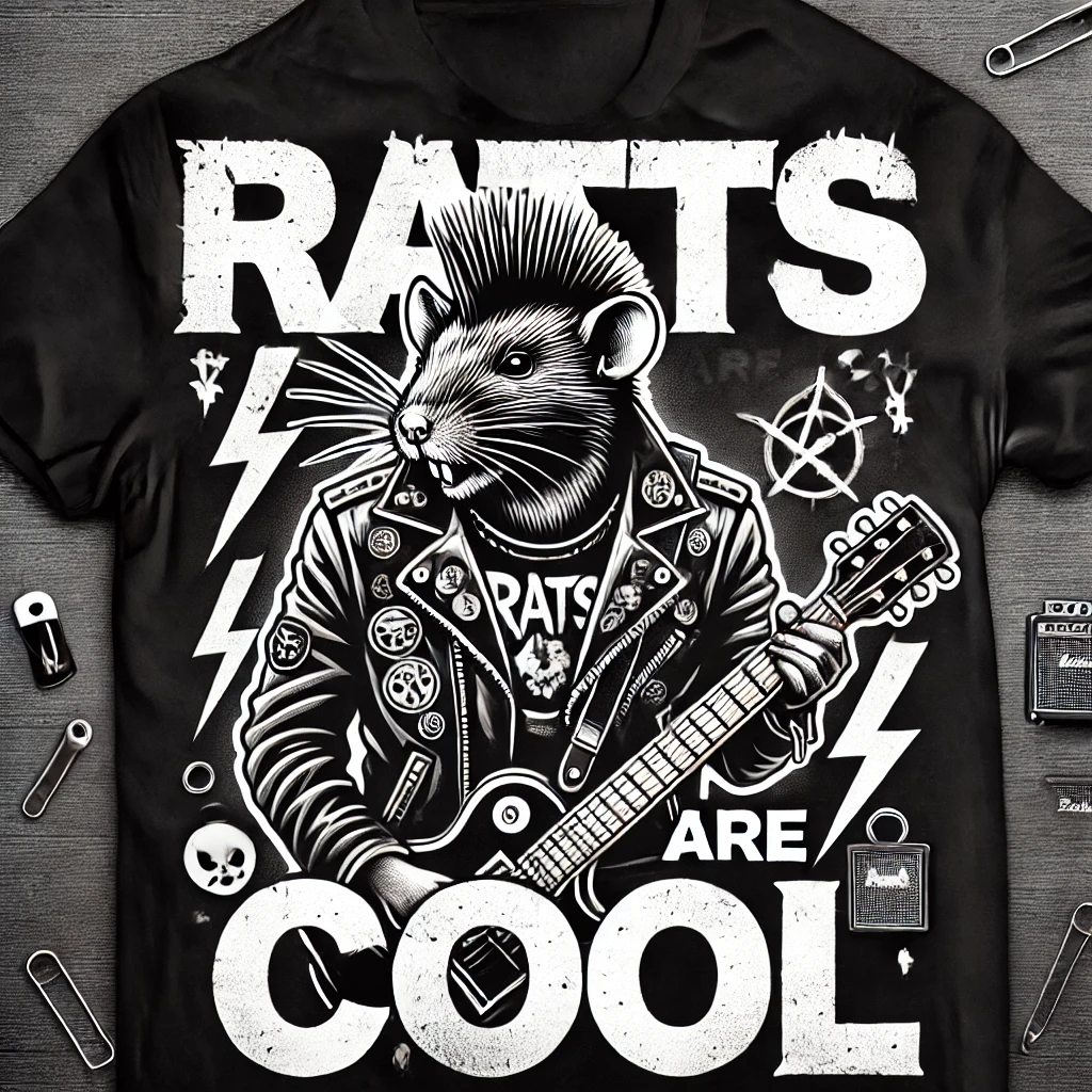 Prompt A bold and edgy punk rock t-shirt design featuring the quote ...